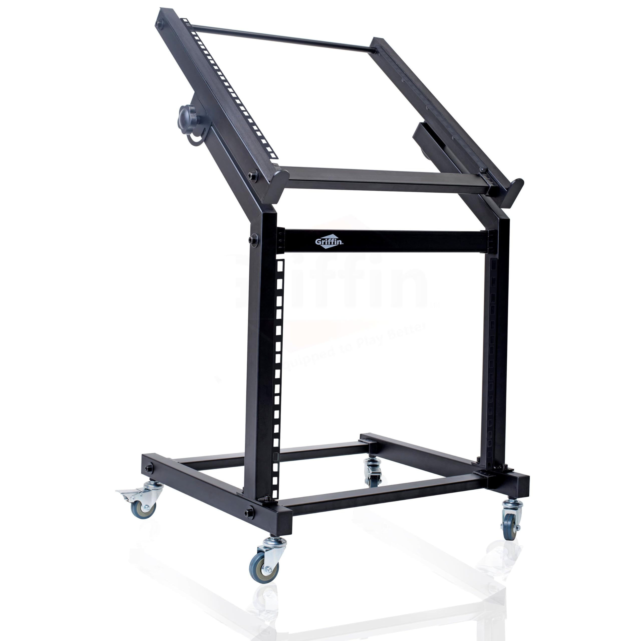 19U Rolling Rack Mount Stand by GRIFFIN, Heavy Duty Studio Equipment ...