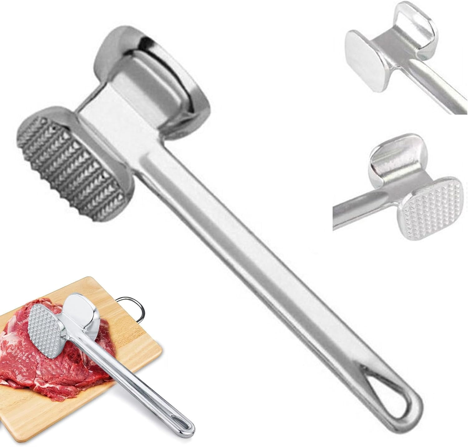 19cm Aluminium Metal Meat Mallet Tenderizer, Two Sides Small Meat ...