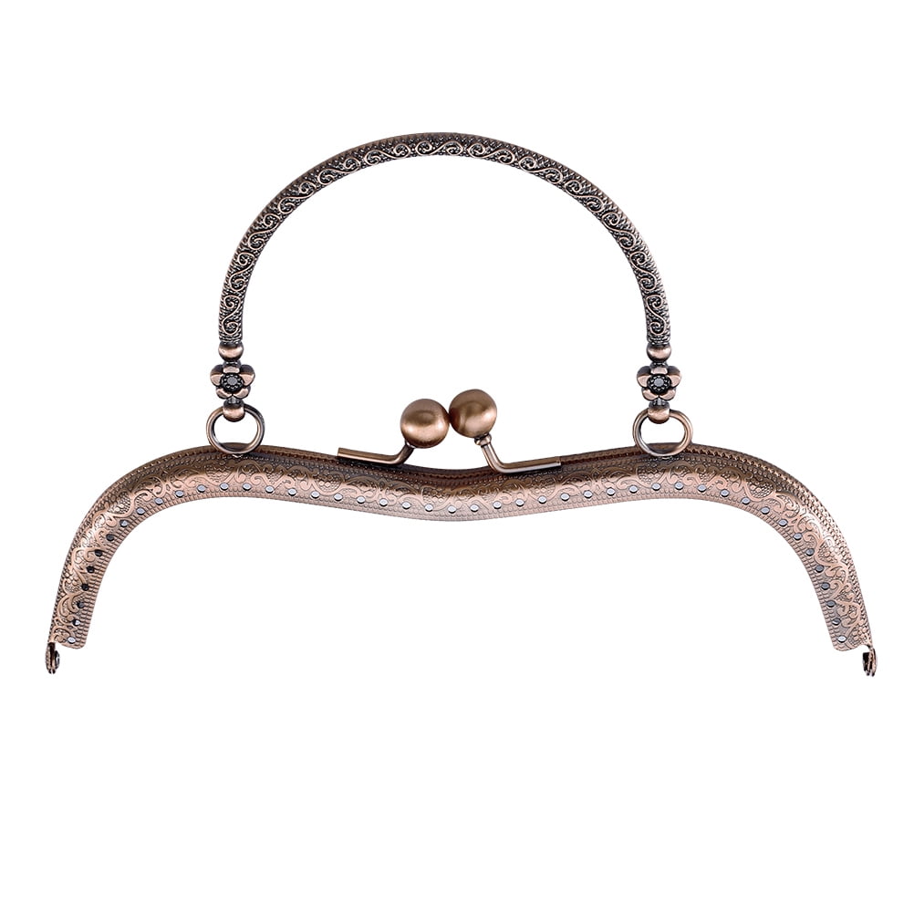 19cm Retro Arch Purse Shape Craving Decorative Kiss Alloy Coin Bag ...