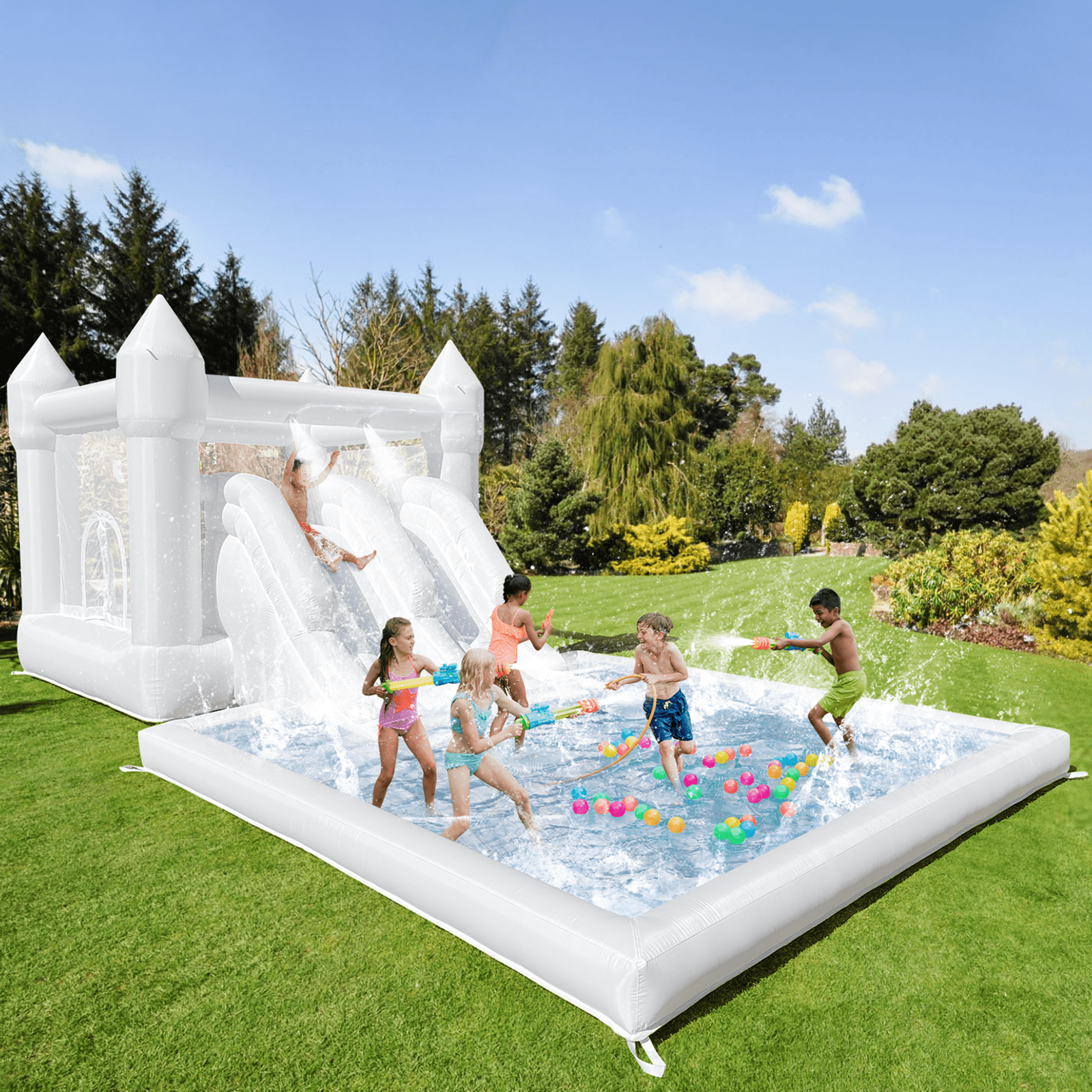 19ft Oxford Water Slide With Double Slide Desgin And Ball Pool/pit ...