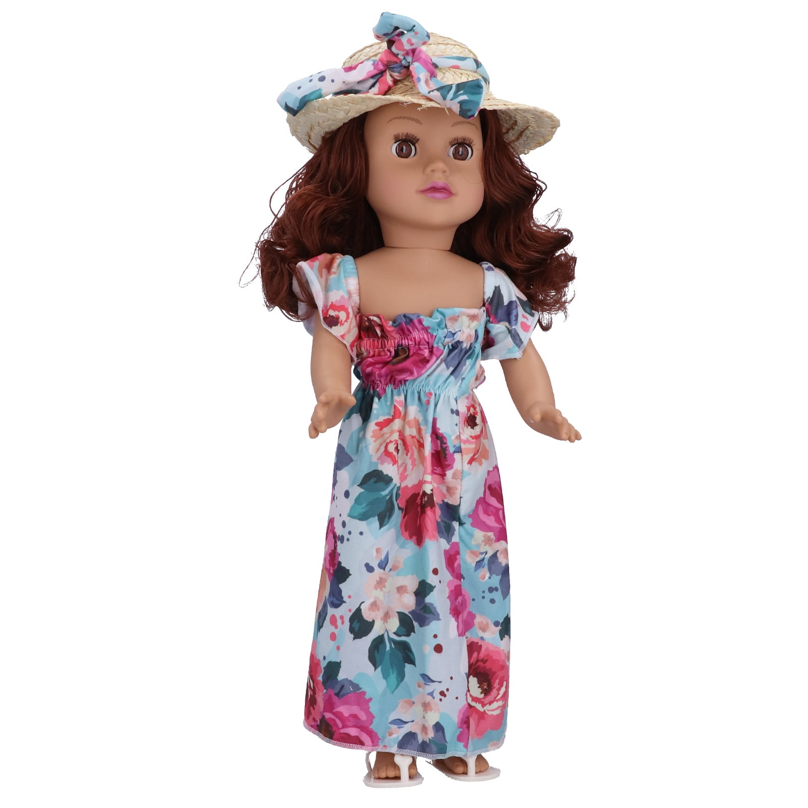 19in Reborn Baby Doll Curly Hair Hat Rebirth Babies Girl Adorable ...