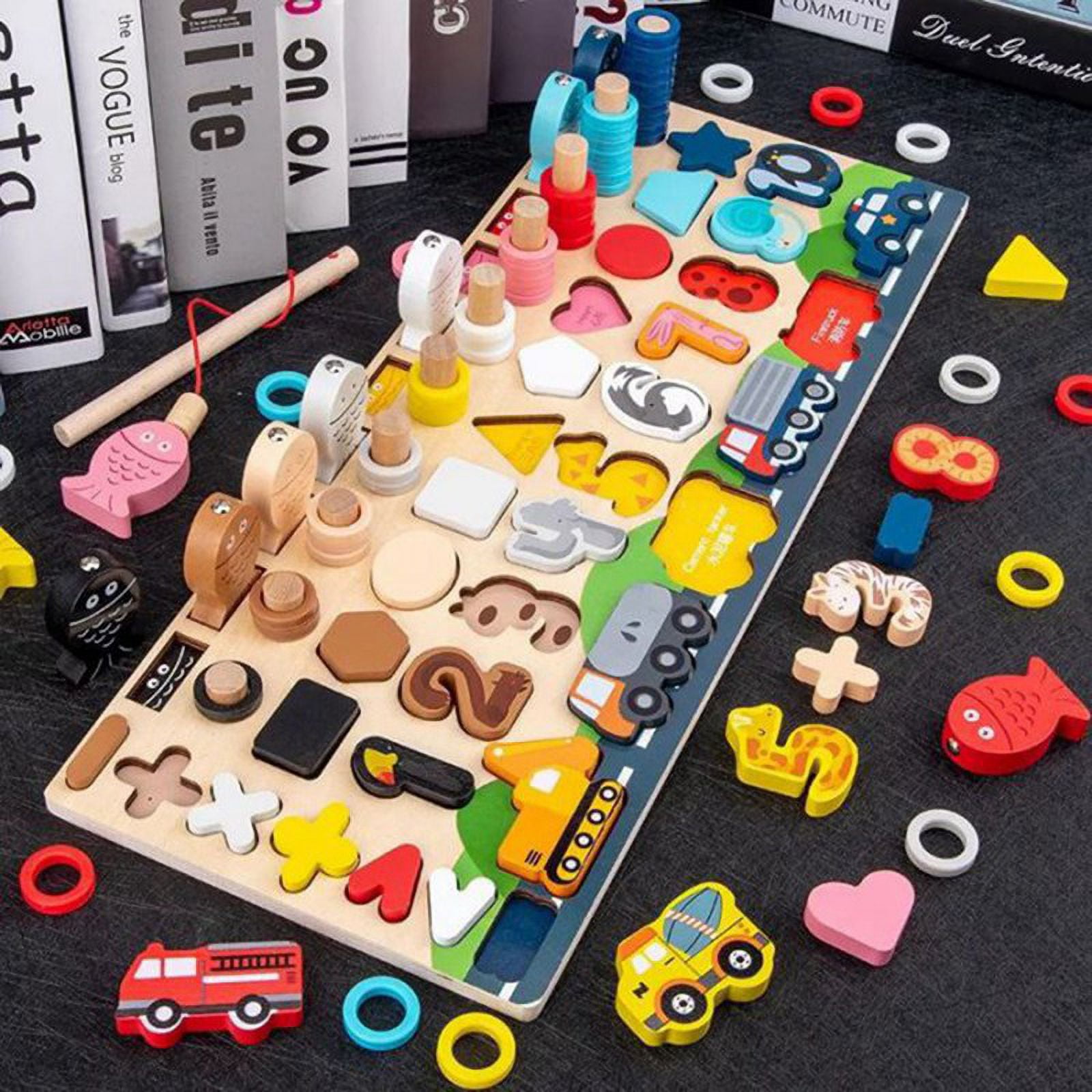 19inch Baby Toys Wooden Number Puzzle Toys Suitable For 3, 4, 5, 6 ...