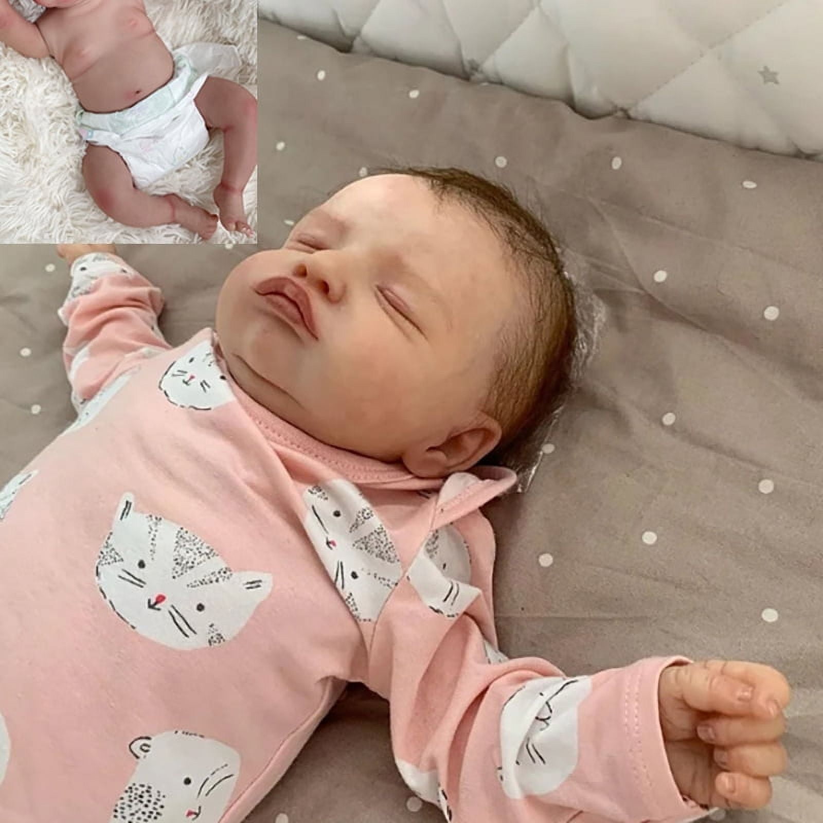 19inch Full Body Silicone Vinyl Reborn Baby Rosalie Soft Body 100% ...