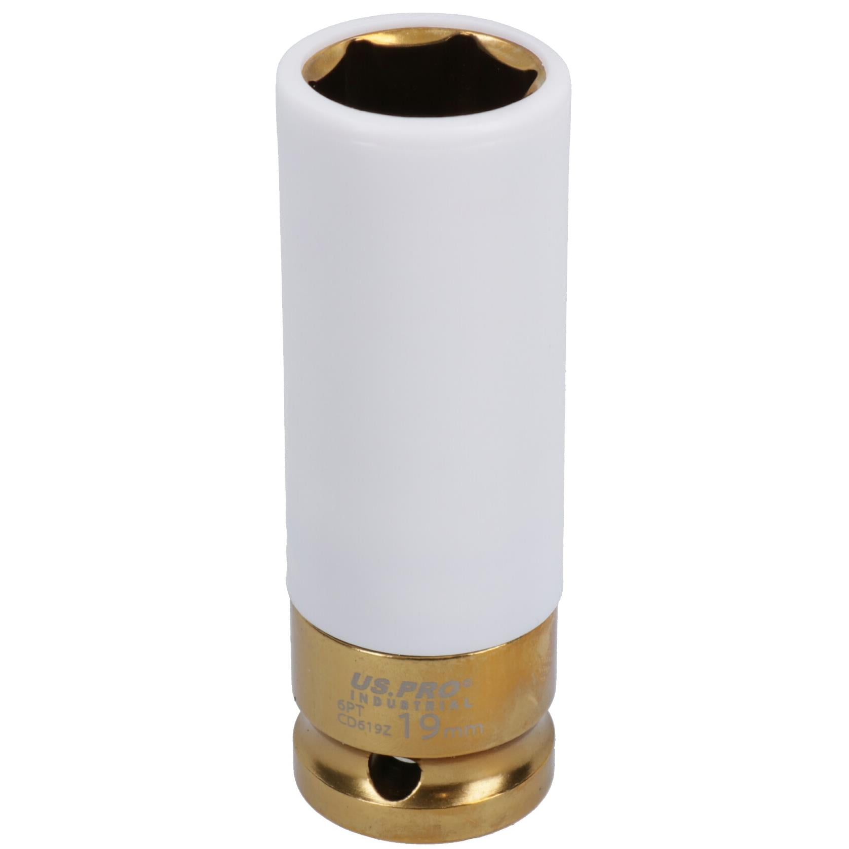 19mm 1/2" Drive Double Deep Alloy Wheel Nut Socket 6 Sided Single Hex ...