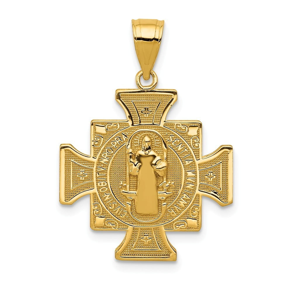 19mm 14k San Benito 2-sided Cross Pendant - 2.0 Grams - Walmart.com