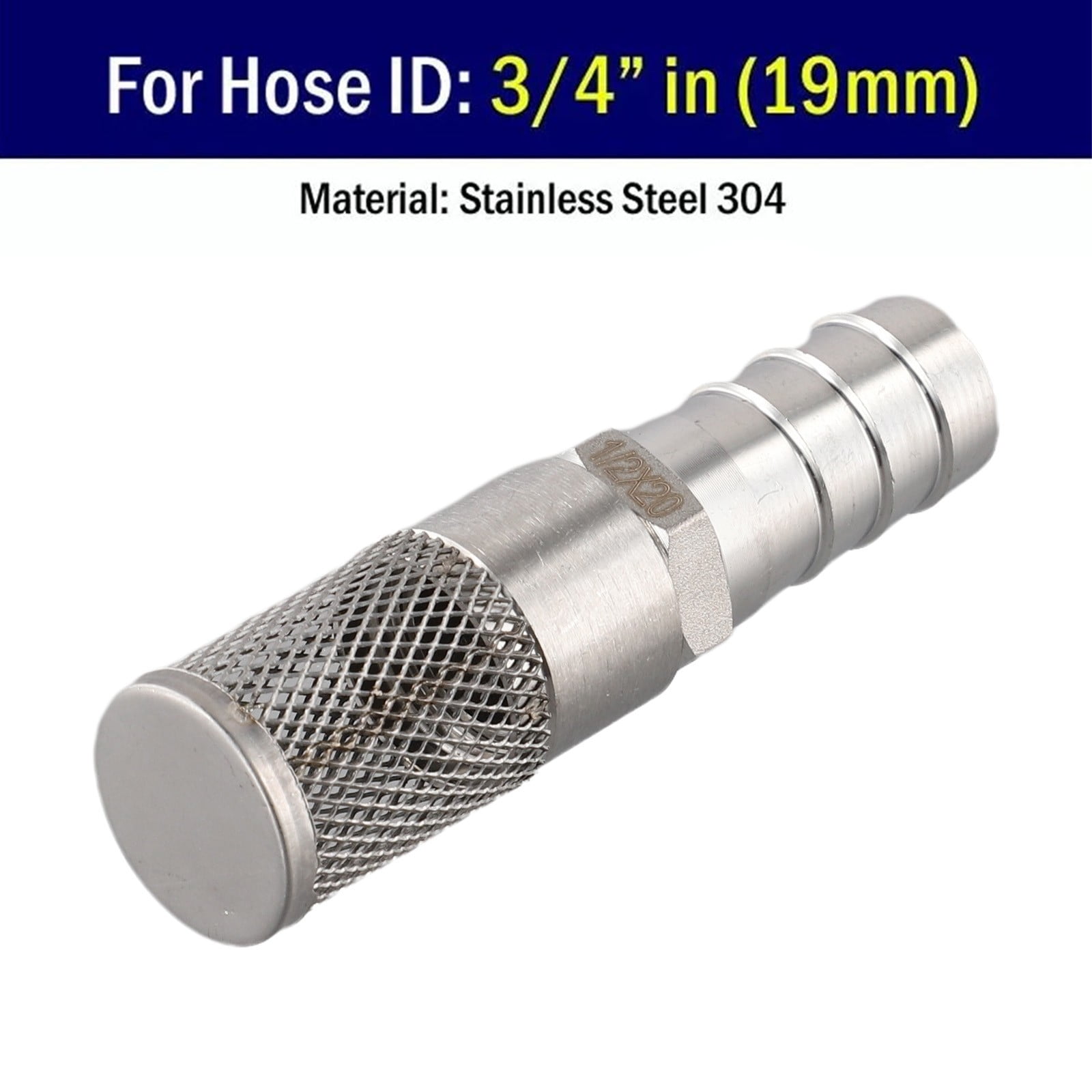 19mm 20mm OD Hose Barb Stainless Steel 304 Check Valve Strainer Filter ...