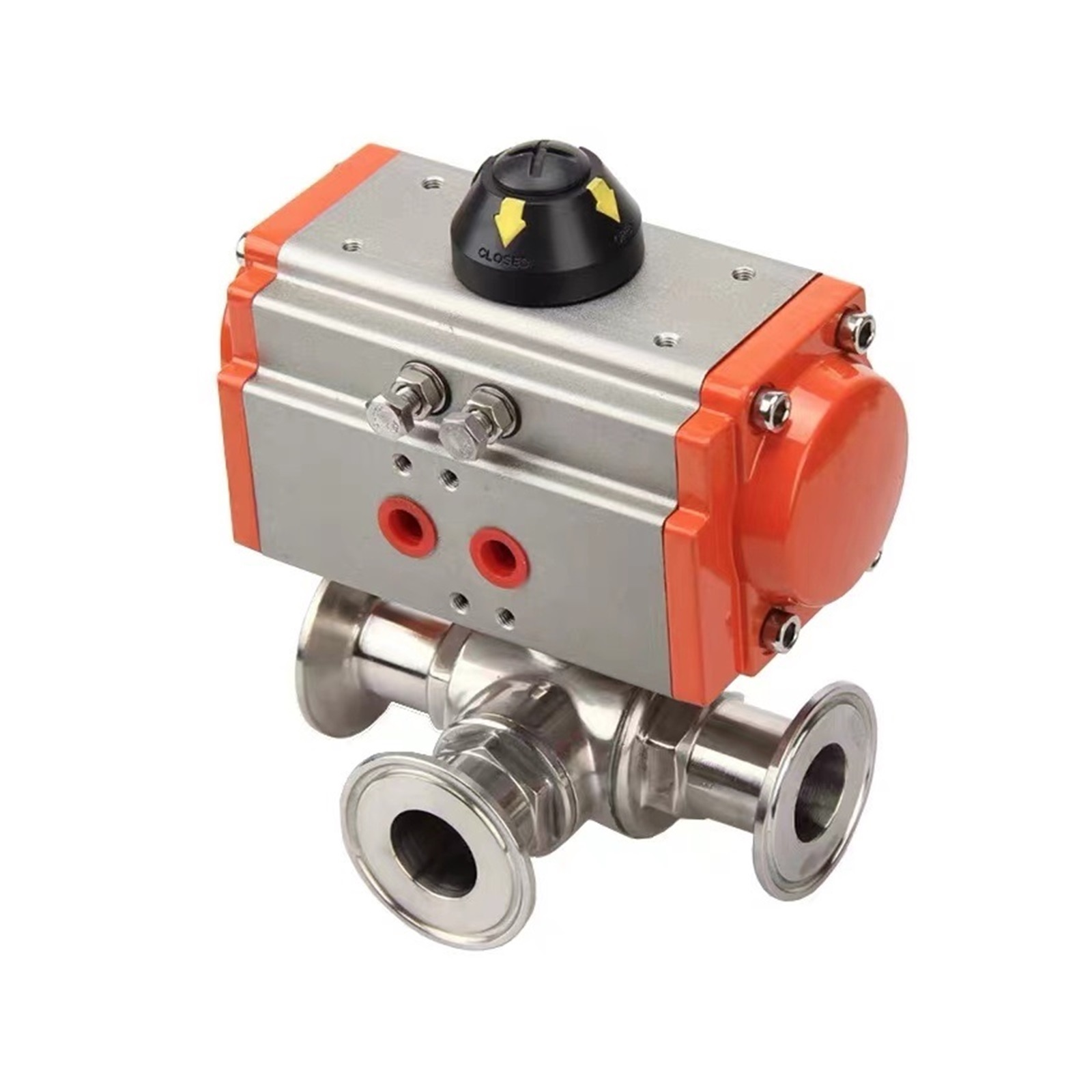 19mm 3 Way Stainless Steel Sanitary Pneumatic Ball Valve Tri Clamp ...