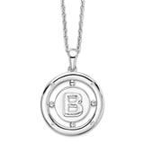 19mm 925 Sterling Silver Rhodium Plated White Ice Diamond Letter Name ...