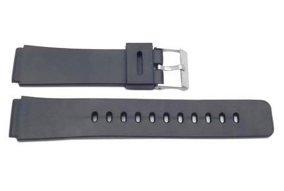 19mm Casio Style Replacement Watch Band Black Resin with Stainless ...