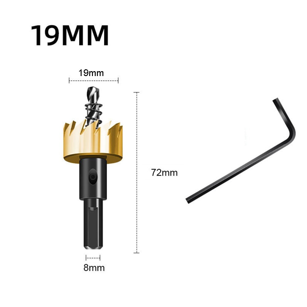 19mm HSS Drill Bit Hole Saw Opener Tooth Cutter Carbide Tip for Wood ...