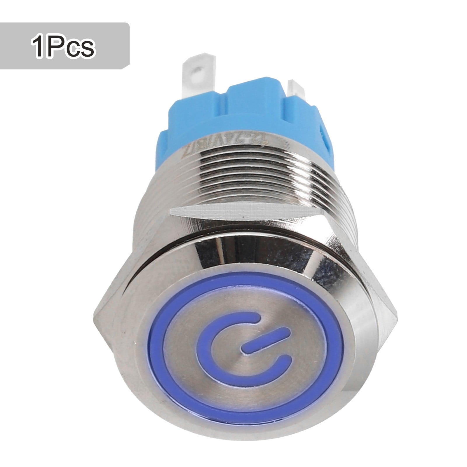 19mm Metal Push Button Switch with Power LED 12-24V Latching Button Switch IP66 - Walmart.com