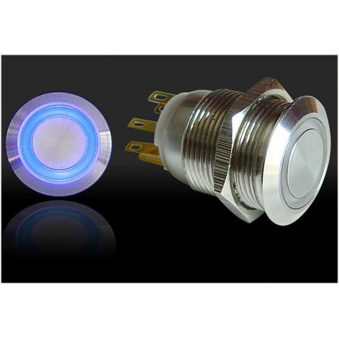 19mm Momentary Billet Button with LED Blue Ring - Walmart.com