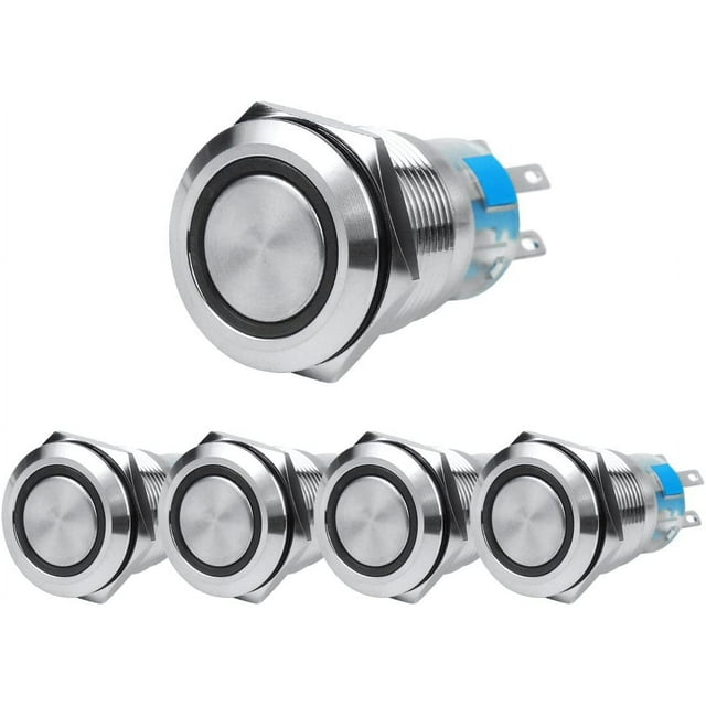 19mm Push Button Switch, Waterproof Metal 12V with Illuminated ...