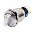19mm Rotary Switch Latching 2 Positions 1No 1Nc 12-24V Push Button ...