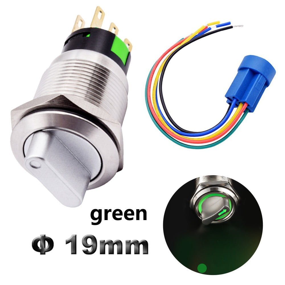 19mm metal rotary switch locking button switch, with LED lighting ...