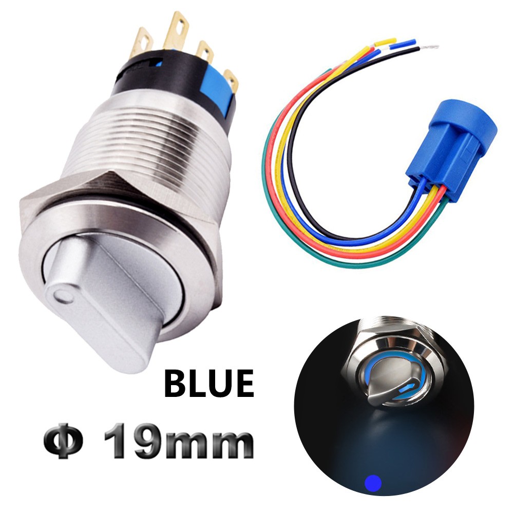 19mm metal rotary switch locking button switch, with LED lighting ...