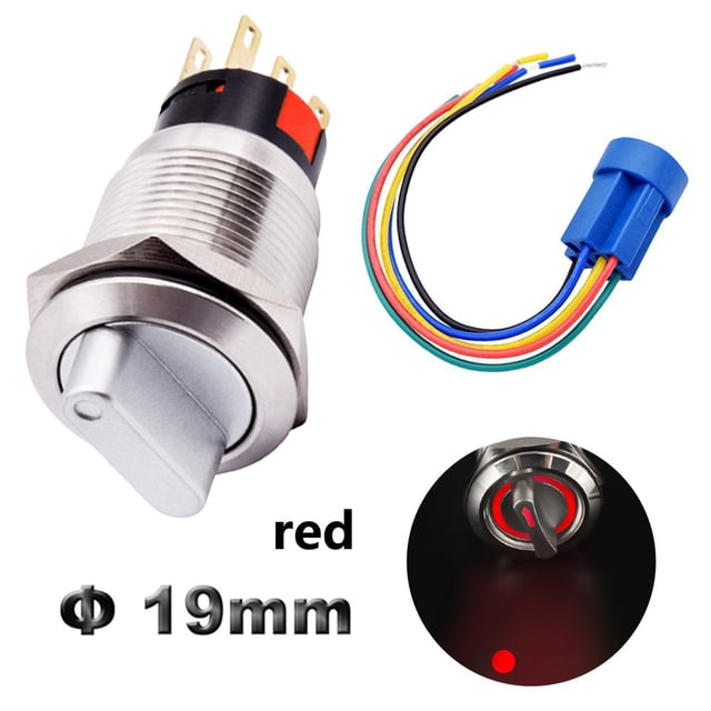 19mm metal rotary switch locking button switch, with LED lighting ...