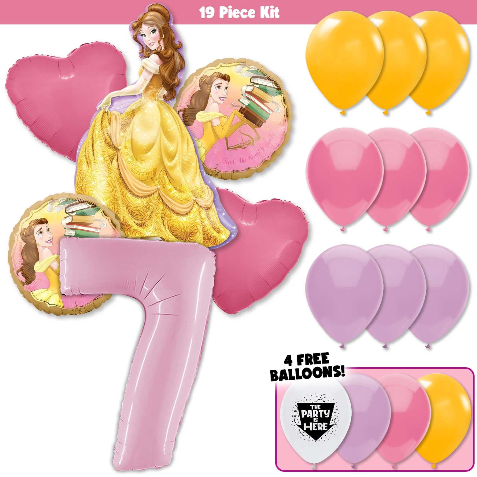 19pc Beauty & the Beast Party Decorations Balloons Kit - Belle's ...