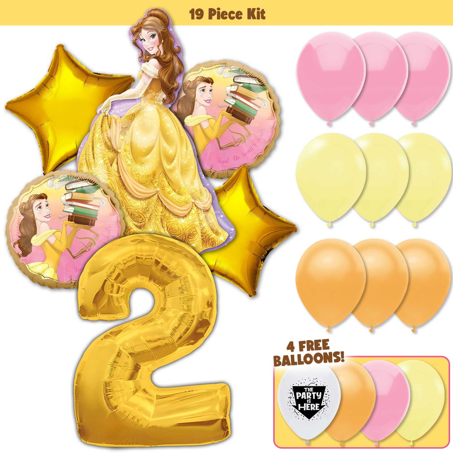 19pc Belle Beauty & the Beast Party Decorations Balloon Kit - Tale as ...