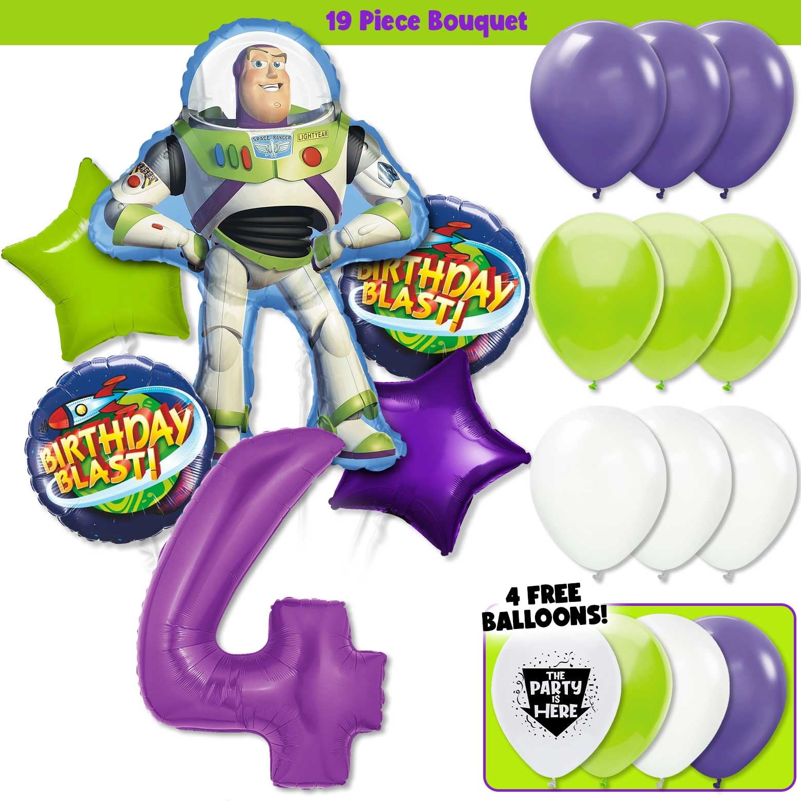 19pc Toy Story Buzz Lightyear Space Ranger Blast Off Birthday Balloon ...