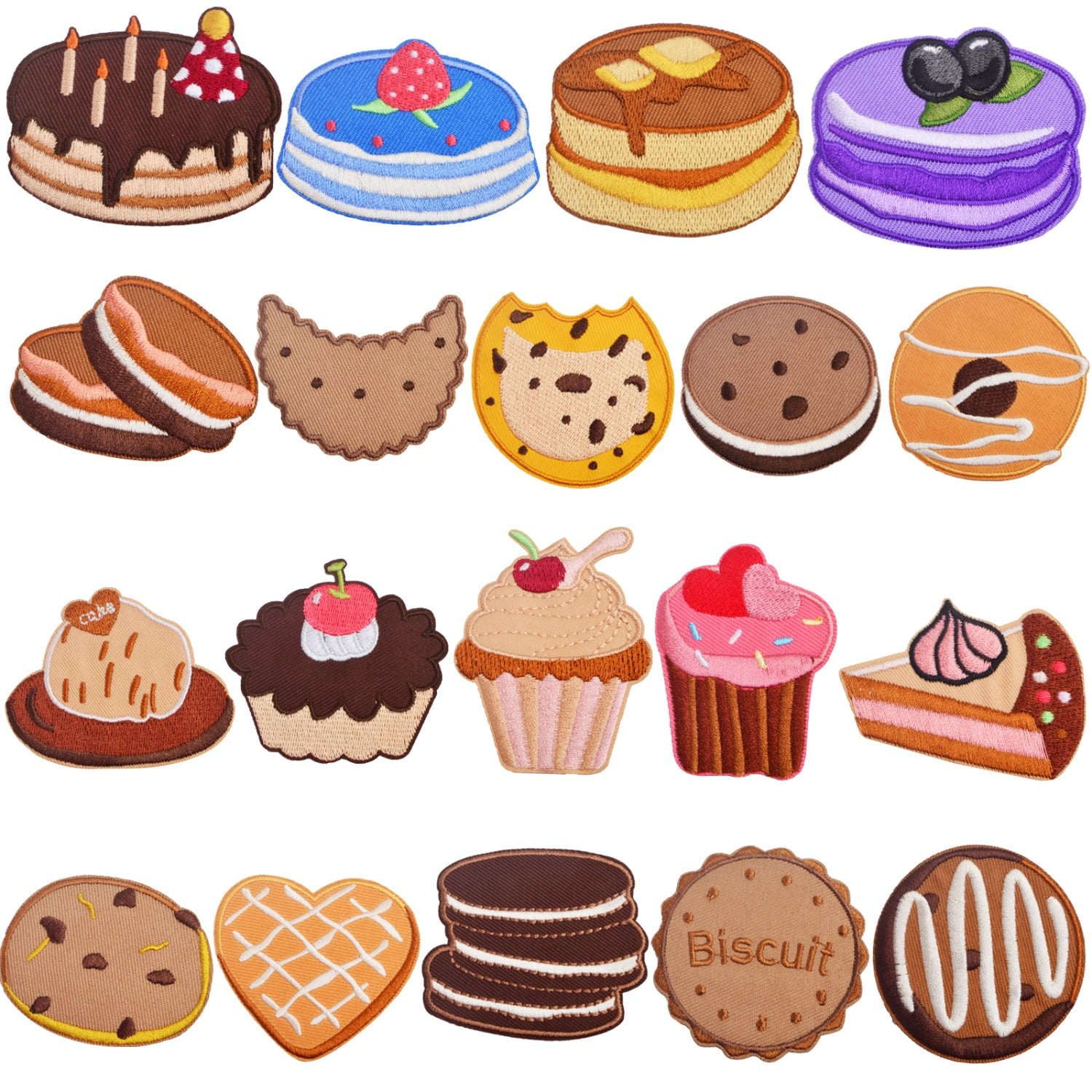 19pcs Cookie Cake Self Adhesive Patches Mixed Cupcake Biscuit Cookies ...