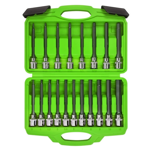 19pcs Extra Long Allen Wrench Hex Bit Socket Set, 3/8 Inch Allen Socket ...