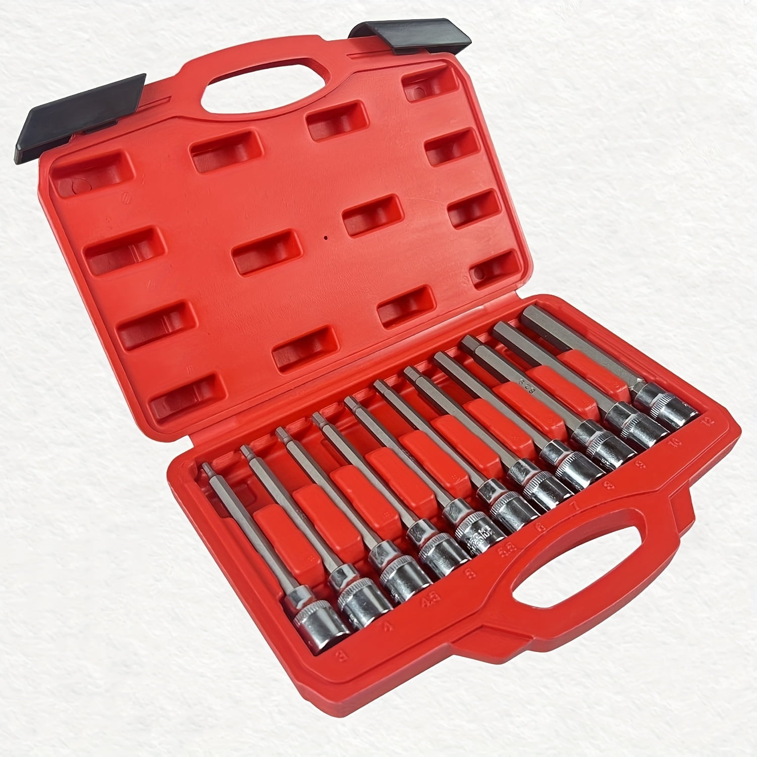 19pcs Extra Long Allen Wrench Hex Bit Socket Set, 3/8 Inch Allen Socket ...