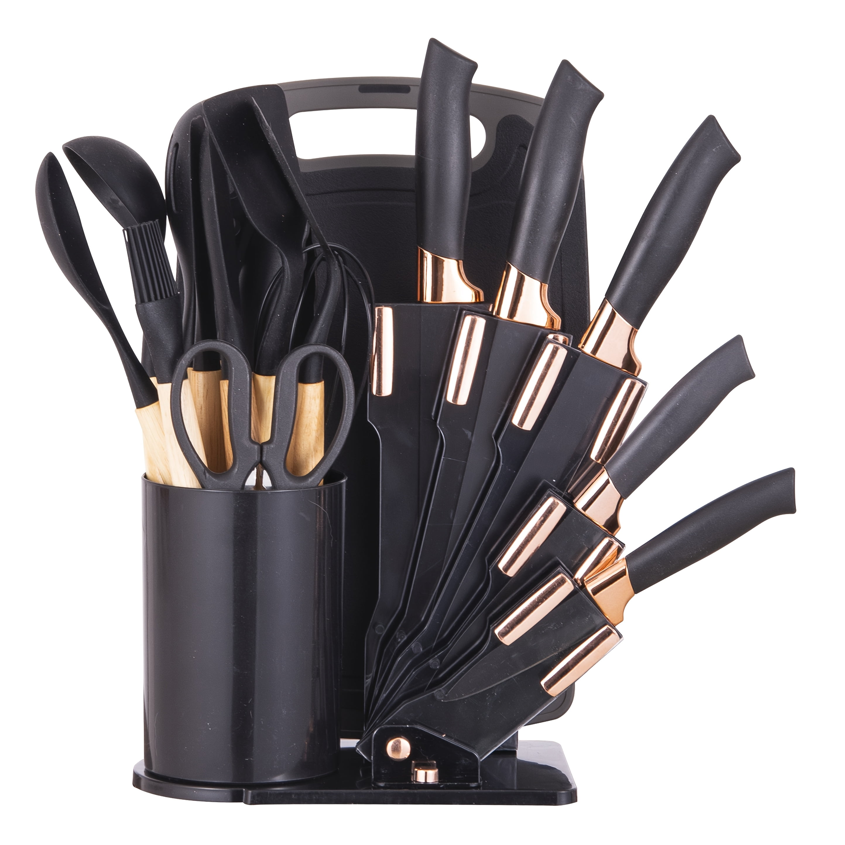 19pcs Kitchen Knife & Premium Silicone Utensil Set - Heat-Resistant ...