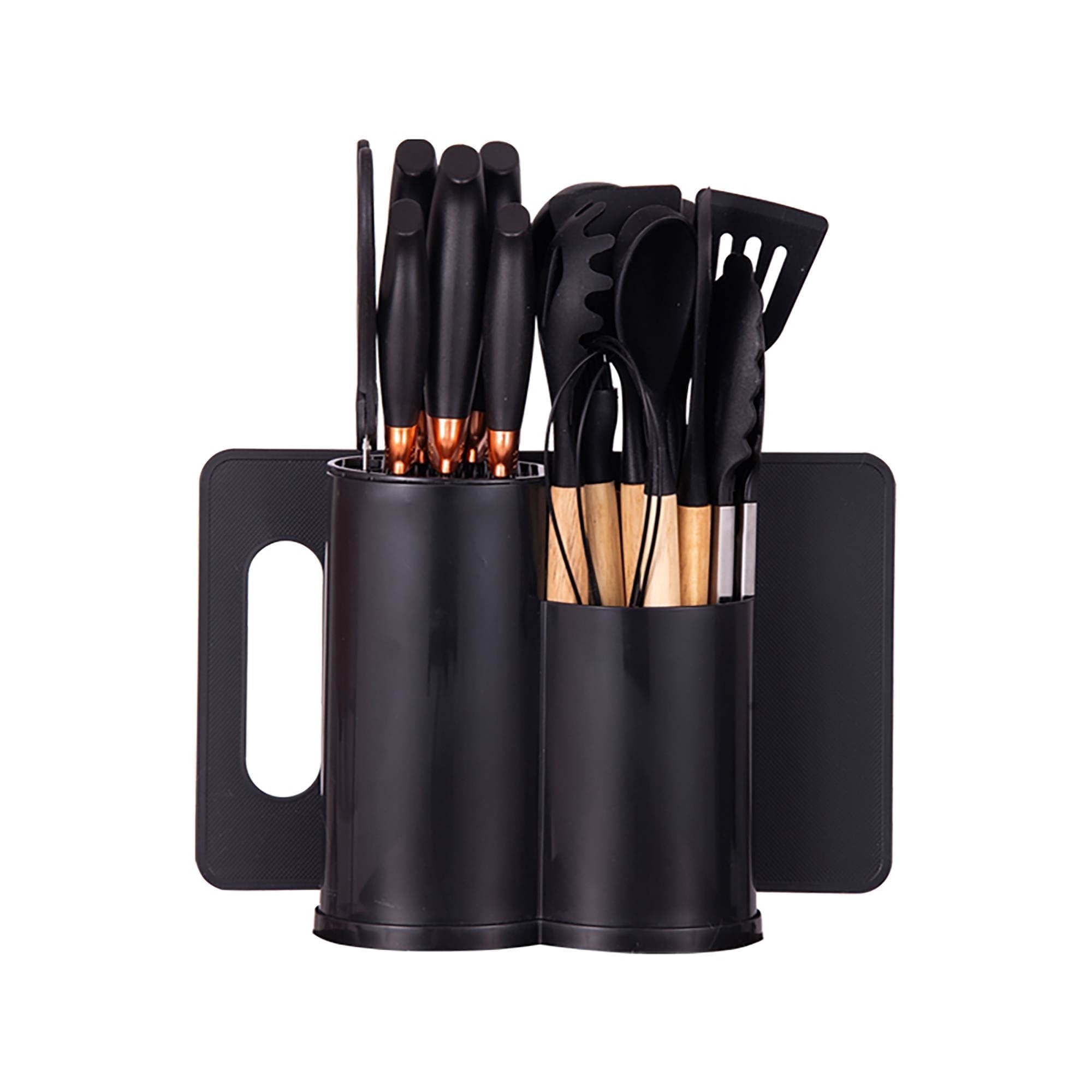 QFN 19pcs Silicone Kitchen Utensil Set, Heat-Resistant Non-Stick Easy ...
