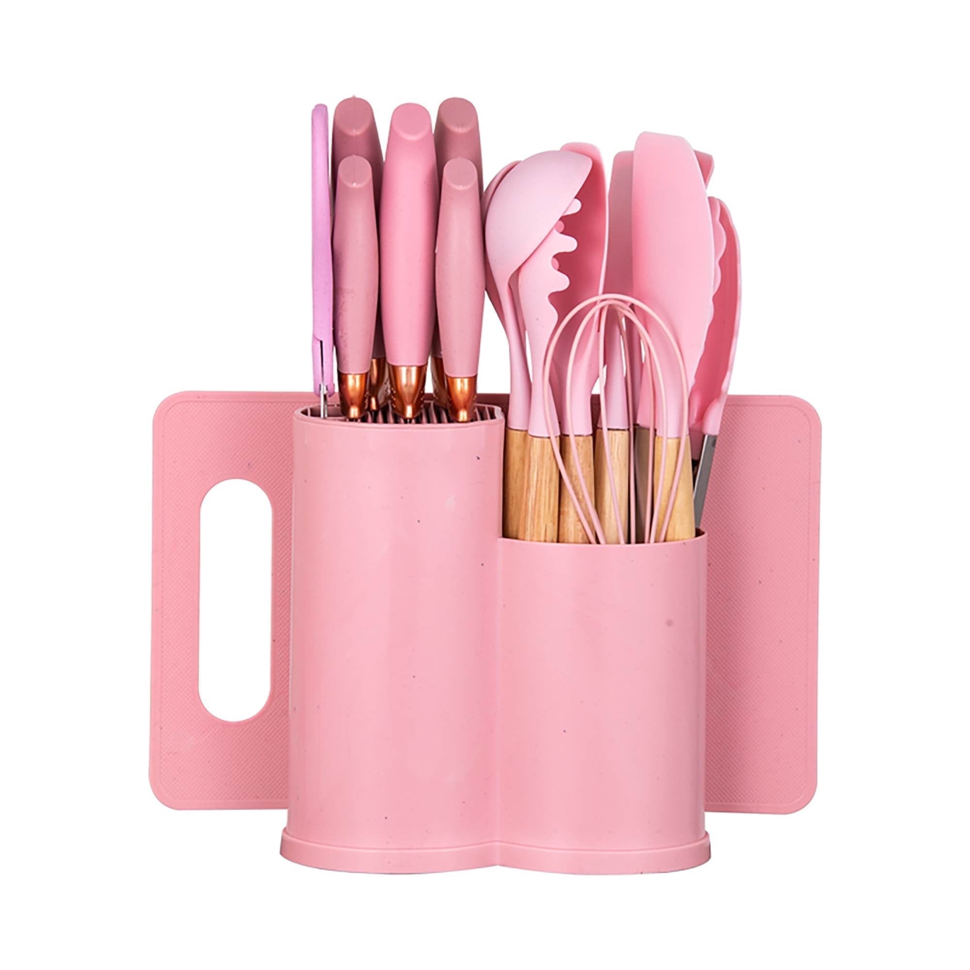 QFN 19pcs Silicone Kitchen Utensil Set, Heat-Resistant Non-Stick Easy ...