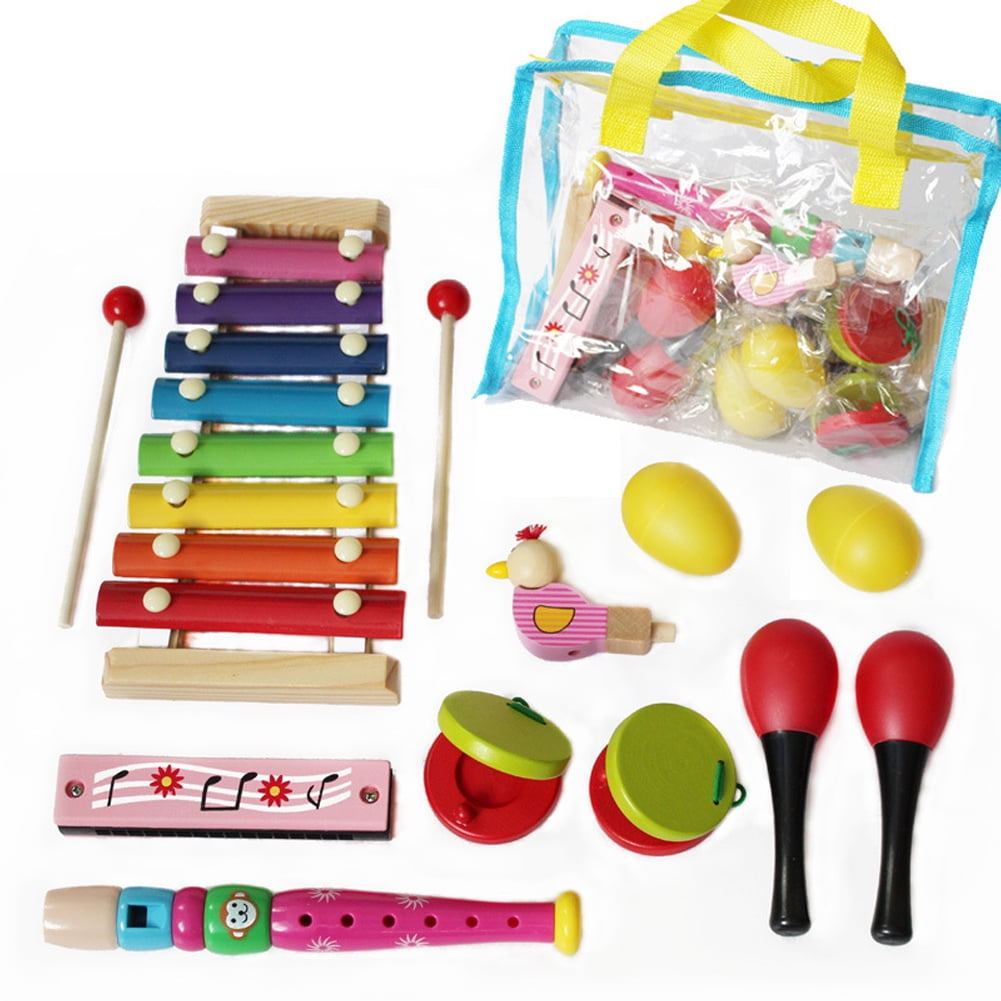 19pcs Wooden Musical instrument toys Set for Kids Kindergarten Music ...