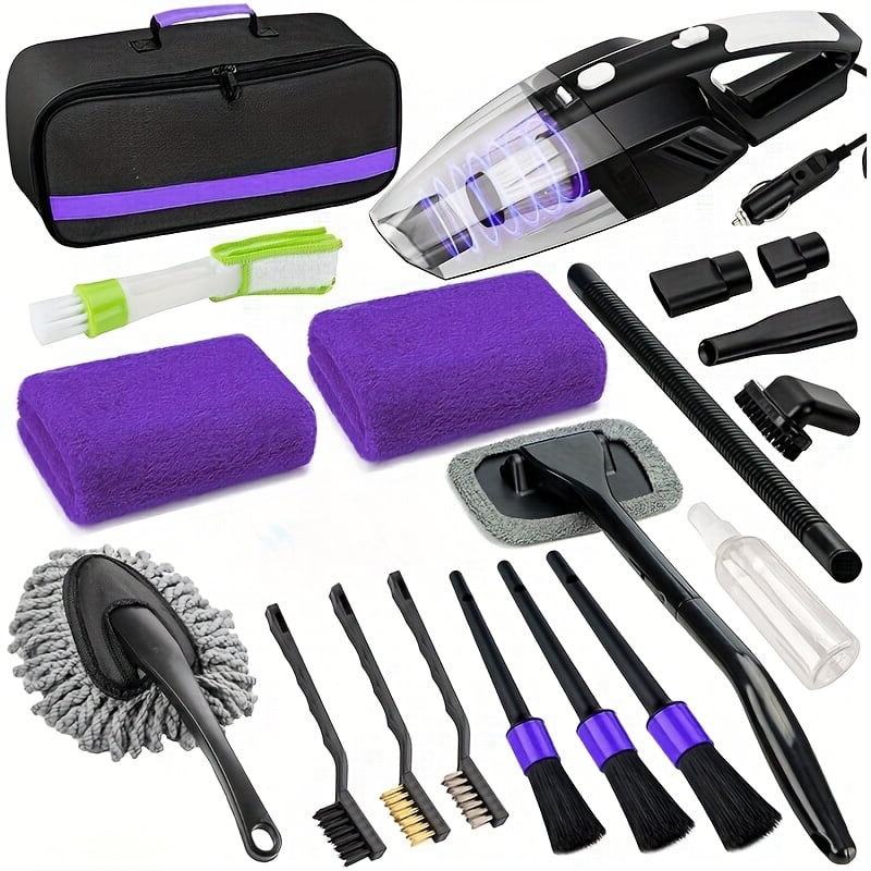 19pcs/set Car Cleaning Wash Kit Interior Detailing Cleaner Kit With ...