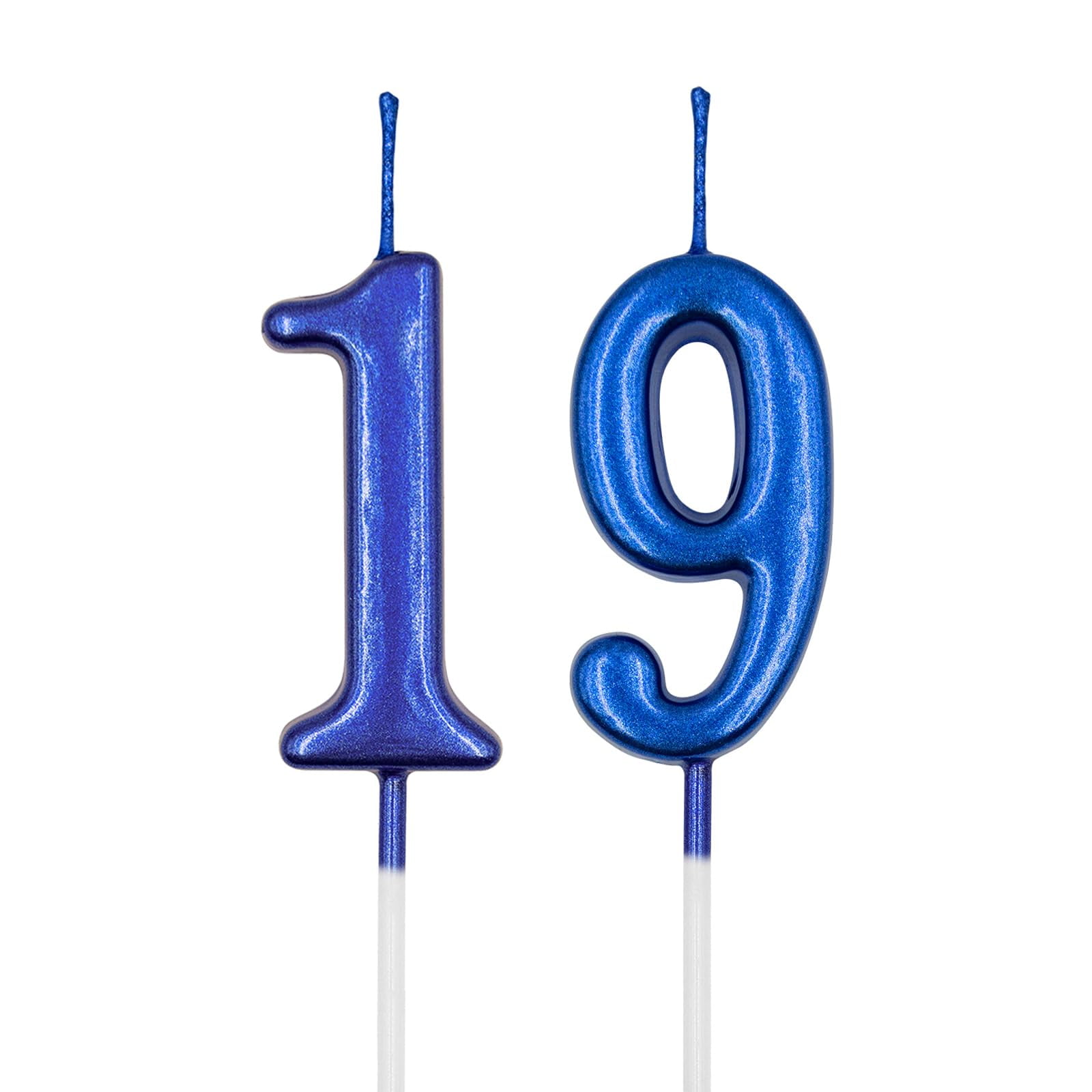 19th & 91st Birthday Candles, Blue Number 19 91 Candle for Cake, Happy ...