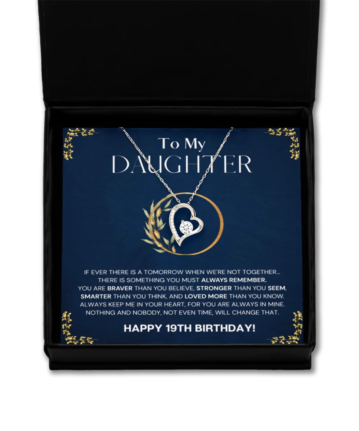 19th Birthday Gift Necklace For Daughter, Solitaire Crystal Necklace ...