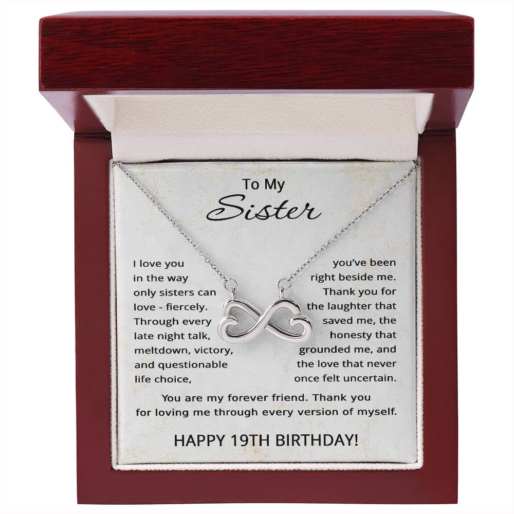 19th Birthday Gifts for Sister - To My Sister Necklace from Sister - 19 ...