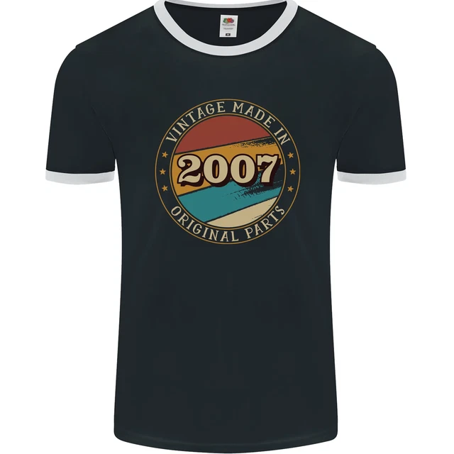 19th Birthday Vintage Made In 2007 Mens Ringer T-Shirt FotL - Walmart.com