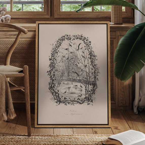 19th Century Aviary Canvas - French Bird Wall Art, Vintage Perched ...