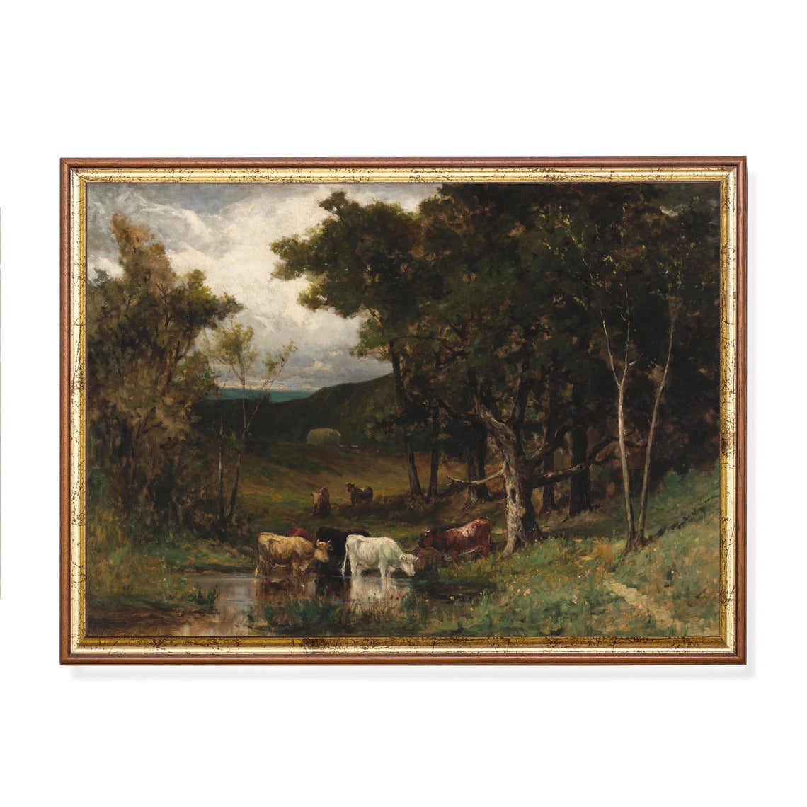 19th Century Cattle Landscape Print, Unframed Paper Poster 11x14in ...