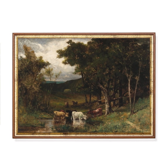 19th Century Cattle Landscape Print, Unframed Paper Poster 11x14in ...