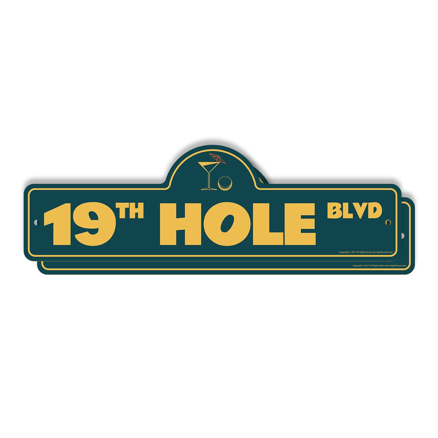 19th Hole (2 Pack) Plastic Street Sign - 6 Inch X 18 Inch Gift Golf Bar ...