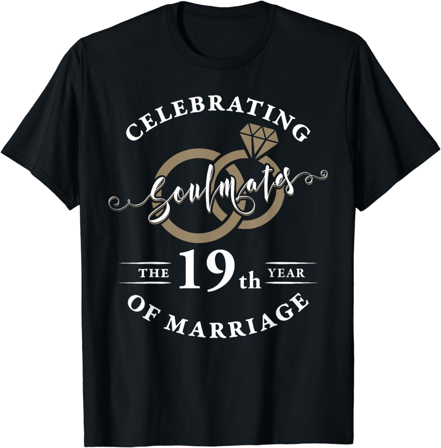 19th Wedding Anniversary Husband Wife 19 Year Married Couple T-Shirt ...
