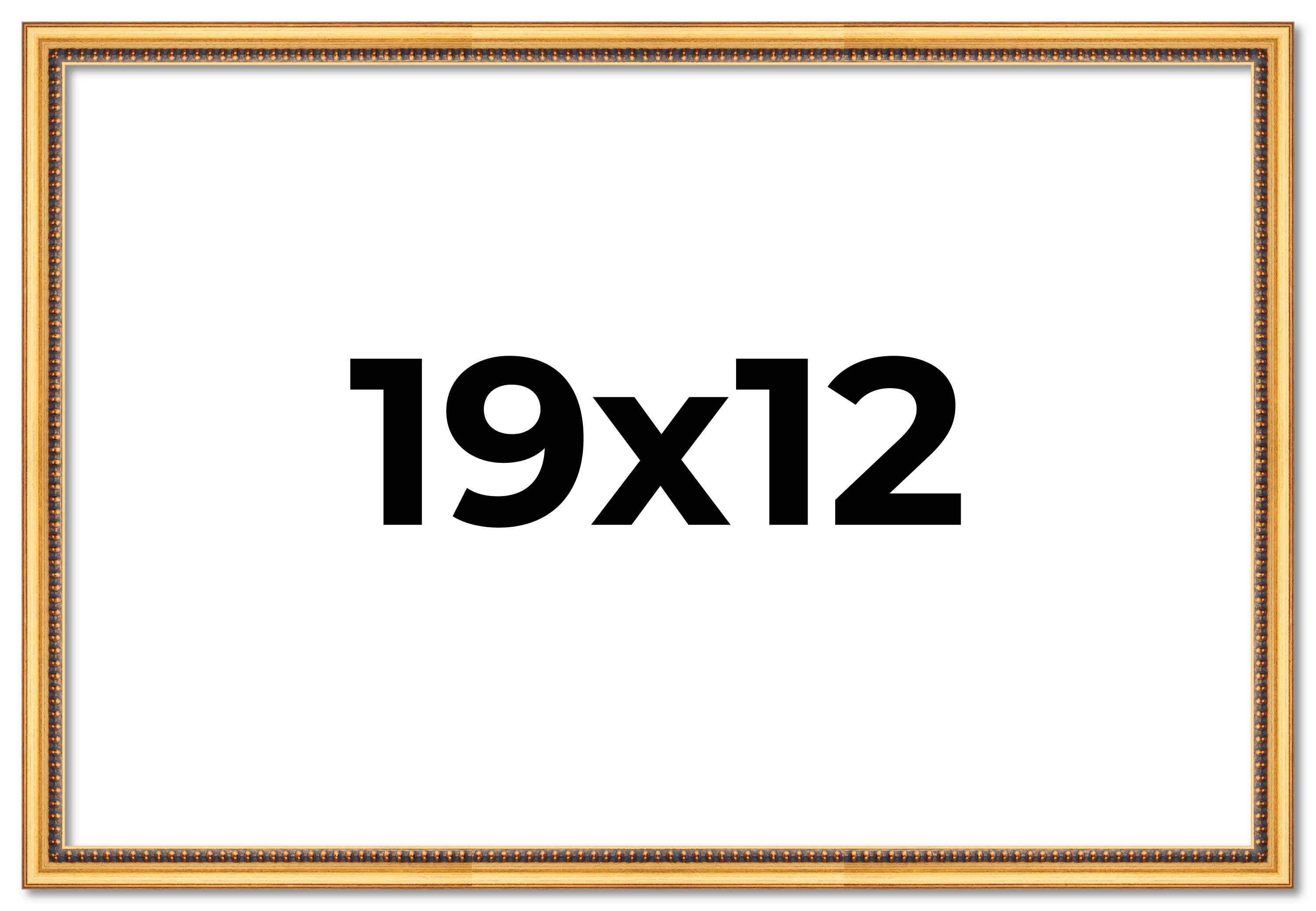 19x12 Frame Beaded Gold Solid Wood Picture Frame | 0.75 Inches Moulding ...