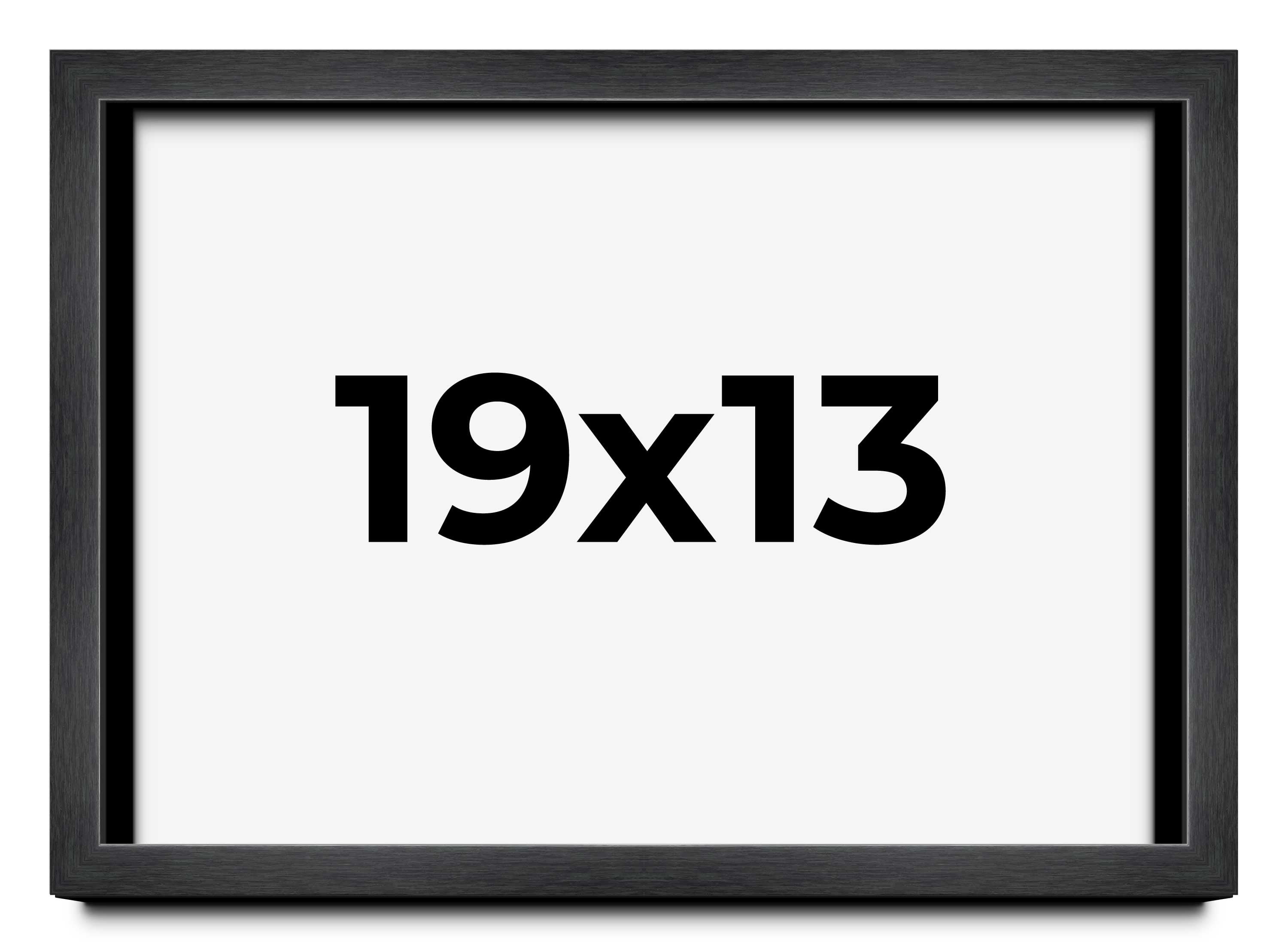 19x13 Frame Black Charcoal Grey Wood Textured Picture Frame | 0.75 Inch ...