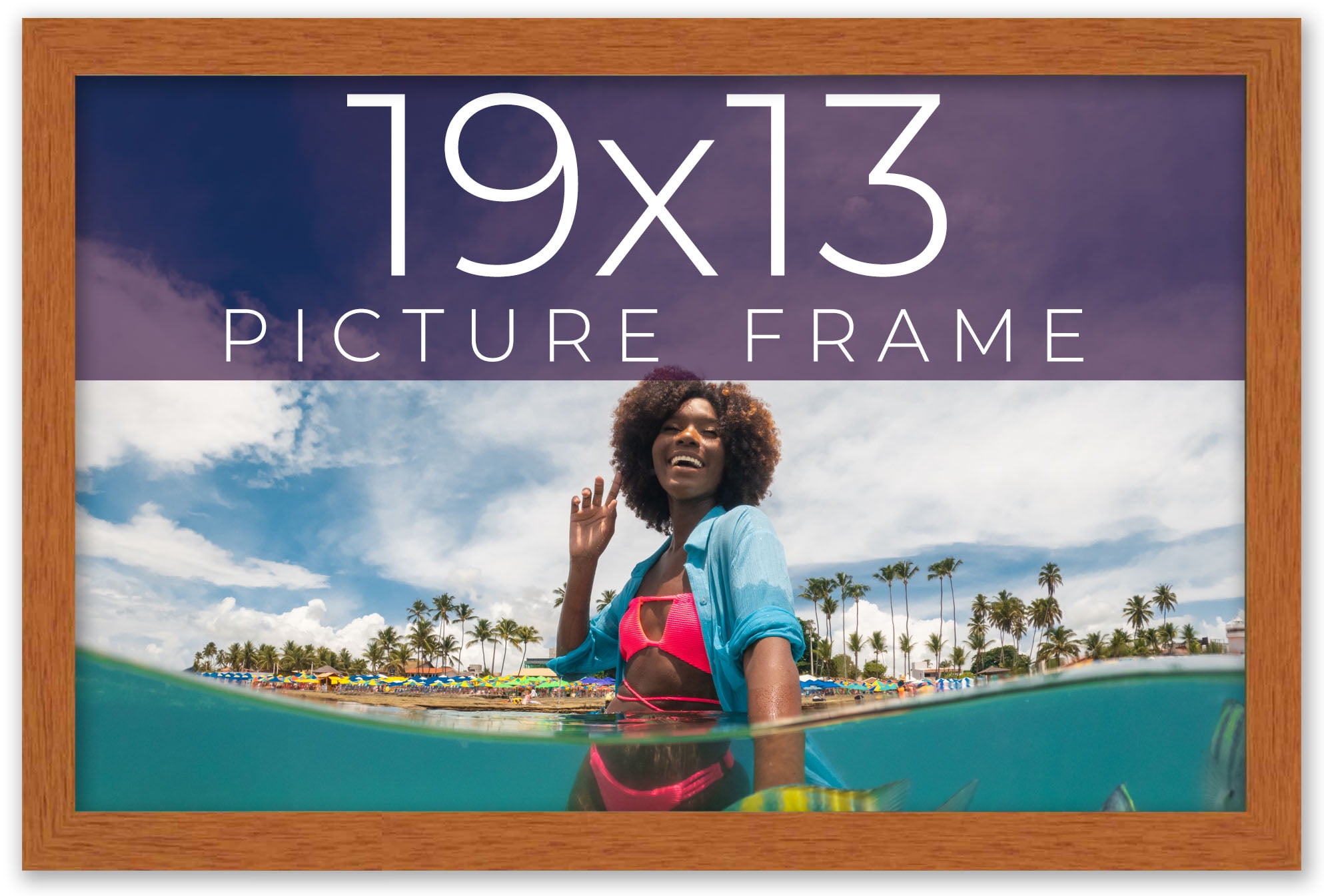 19x13 Honey Brown Real Wood Picture Frame Width 0.75 inches | Interior ...