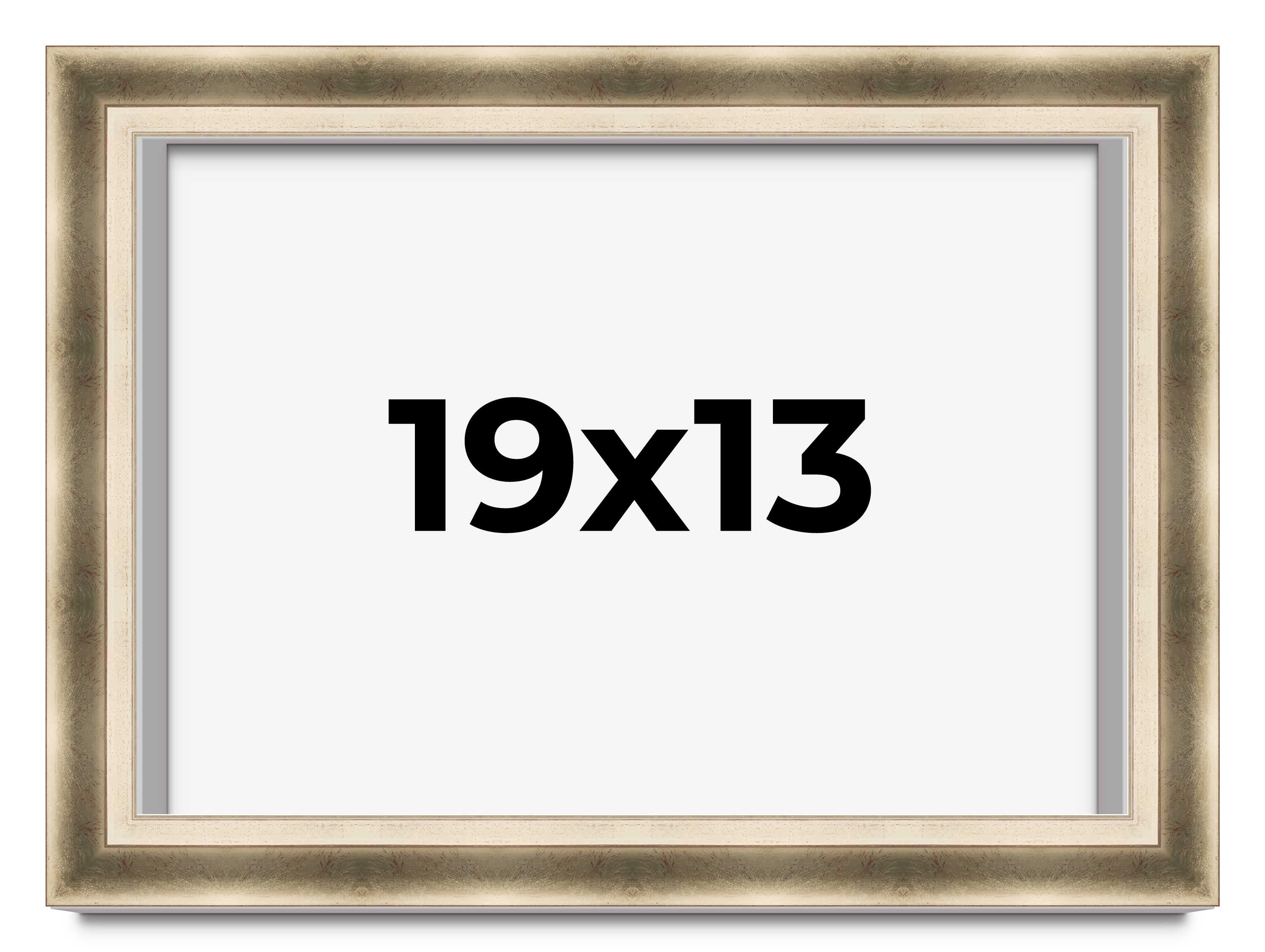 19x13 Shadow Box Frame Silver | 1.75 inches Deep Real Wood Traditional ...