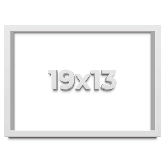 19x13 Shadow Box Frame White | 2 Inches Deep Real Wood Contemporary ...