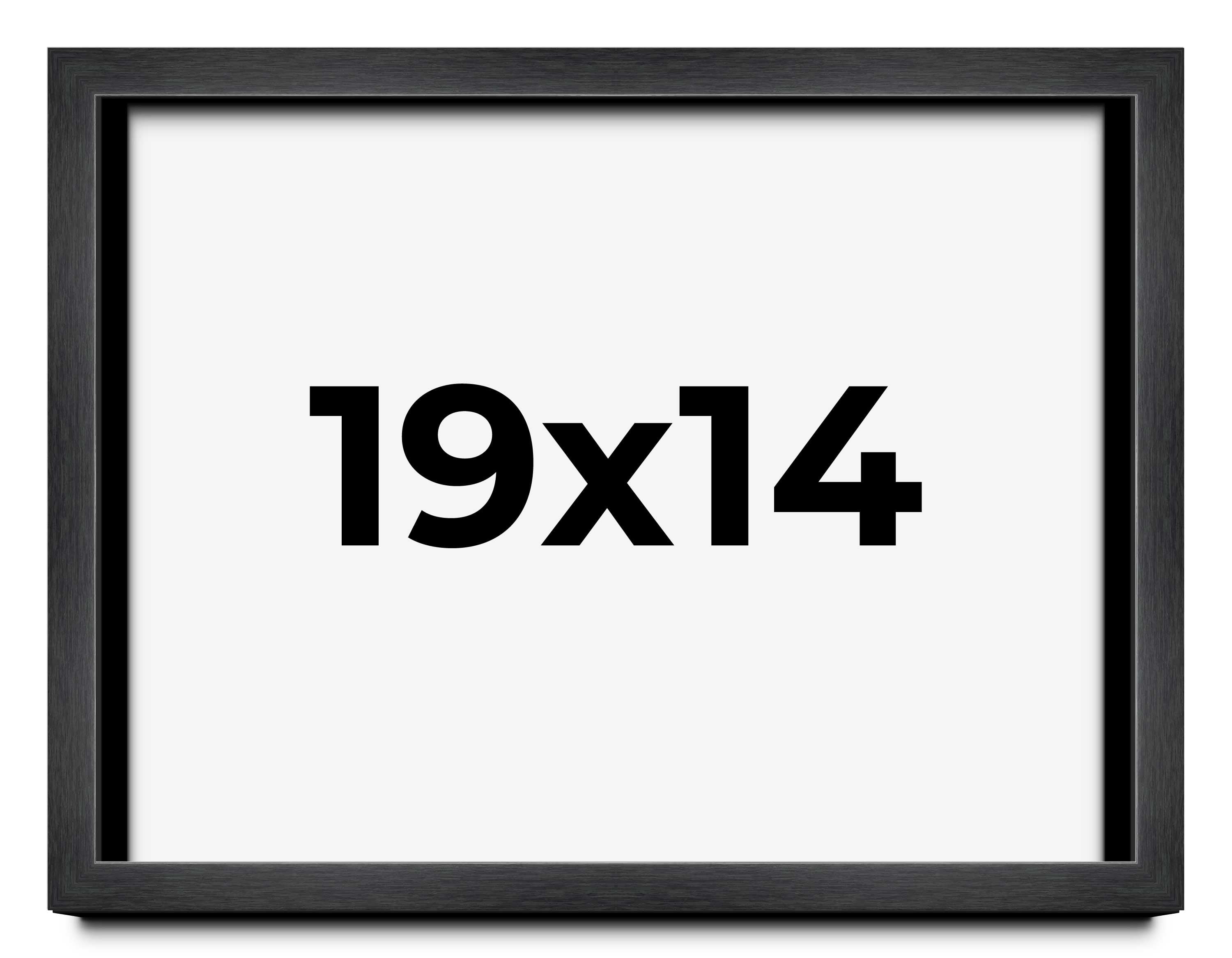 19x14 Frame Black Charcoal Grey Wood Textured Picture Frame | 0.75 Inch ...