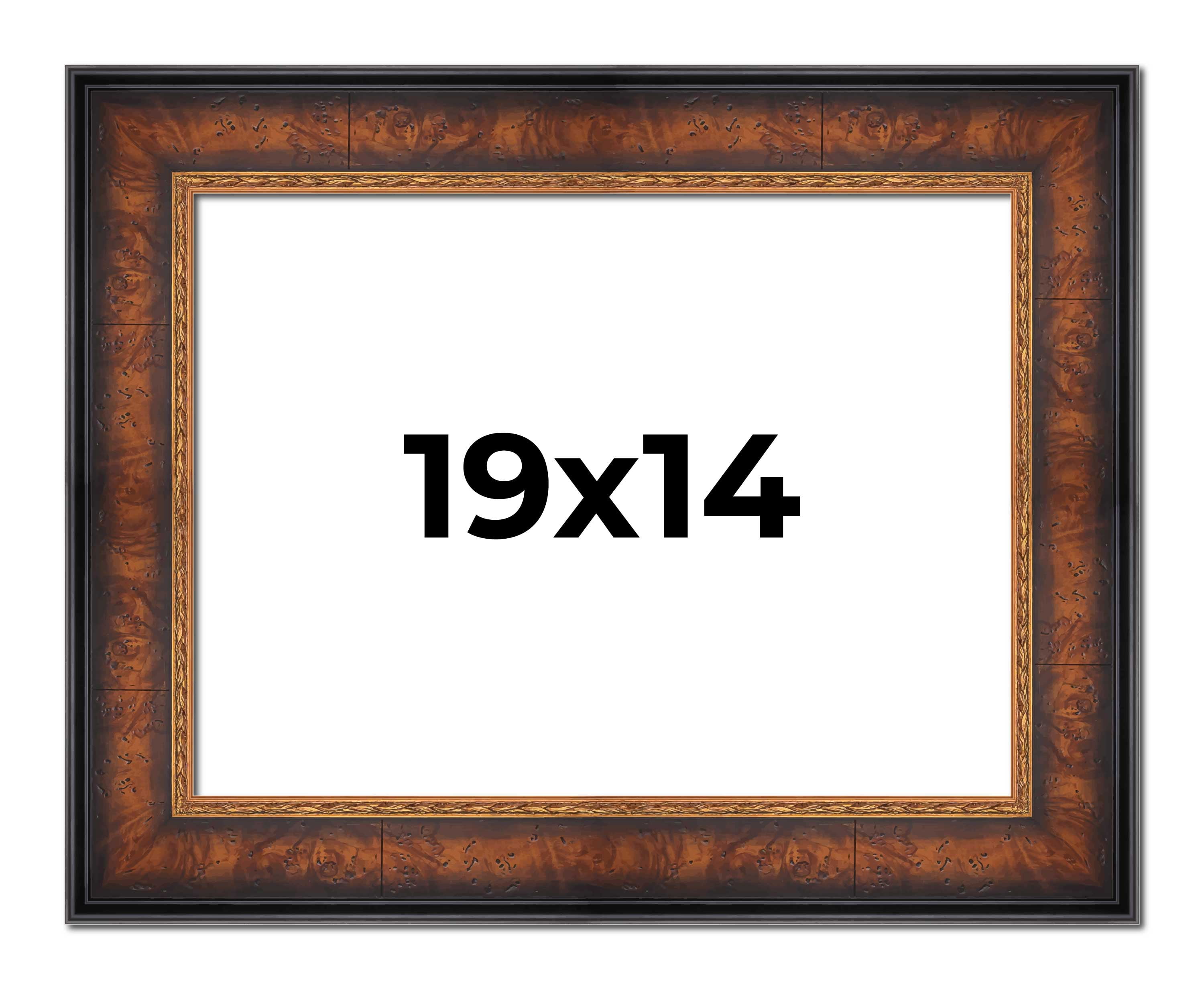 19x14 Frame Brown Walnut Gold Ornate Trim Solid Wood Plein Air Picture ...
