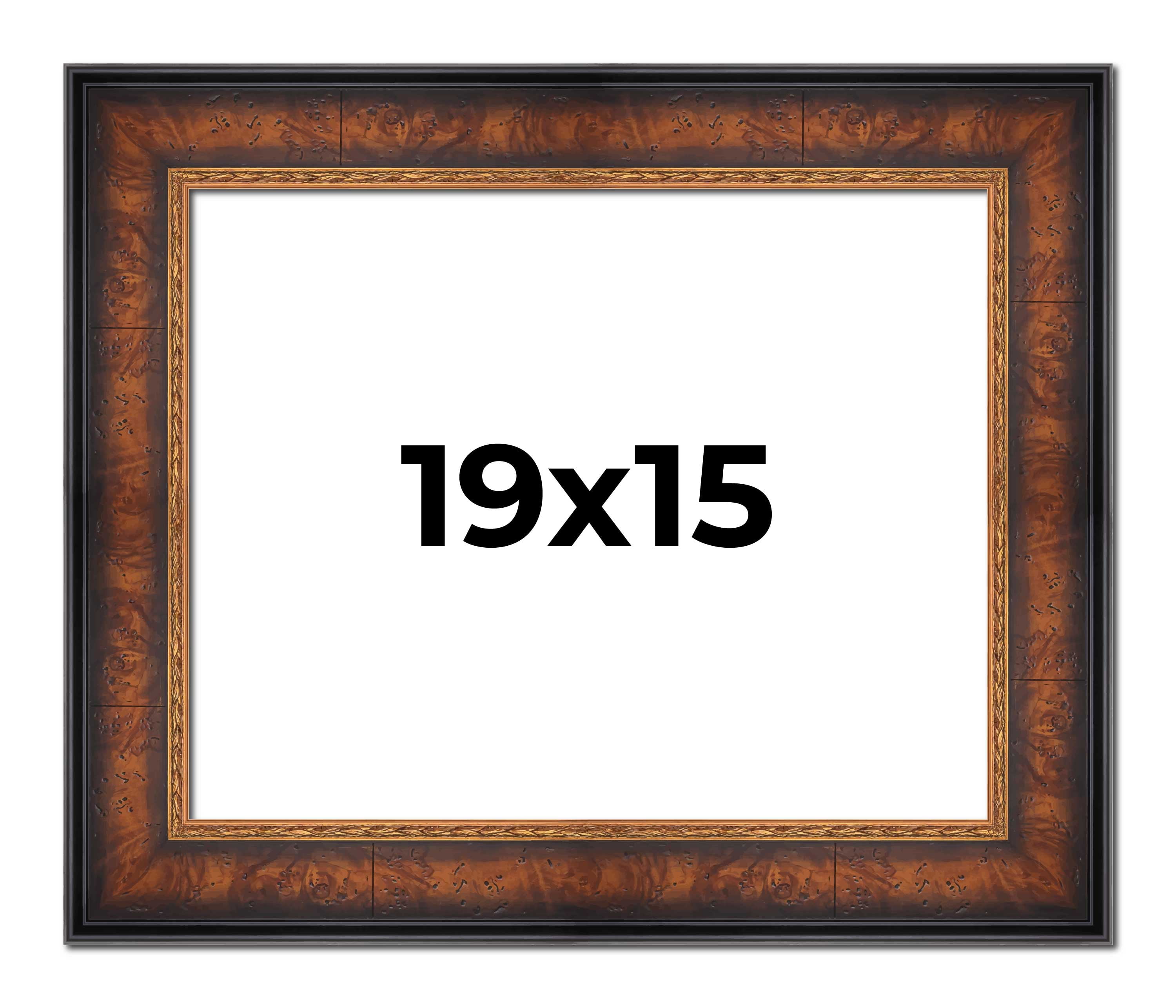 19x15 Frame Brown Walnut Gold Ornate Trim Solid Wood Plein Air Picture ...