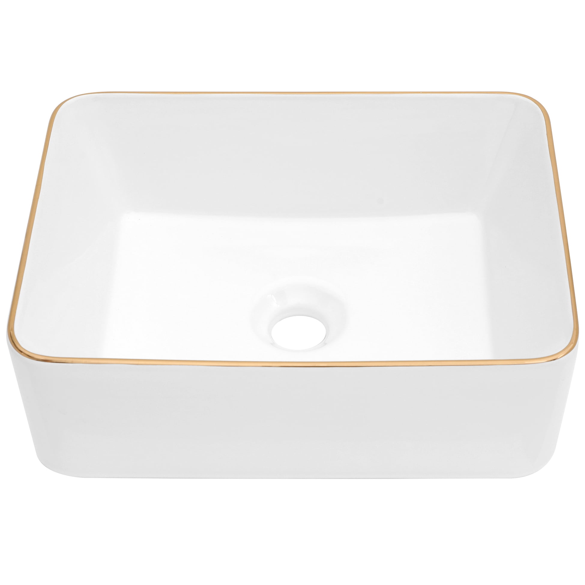 19x15 Inch White Ceramic Bathroom Vessel Sink - Modern, Stain-, For ...